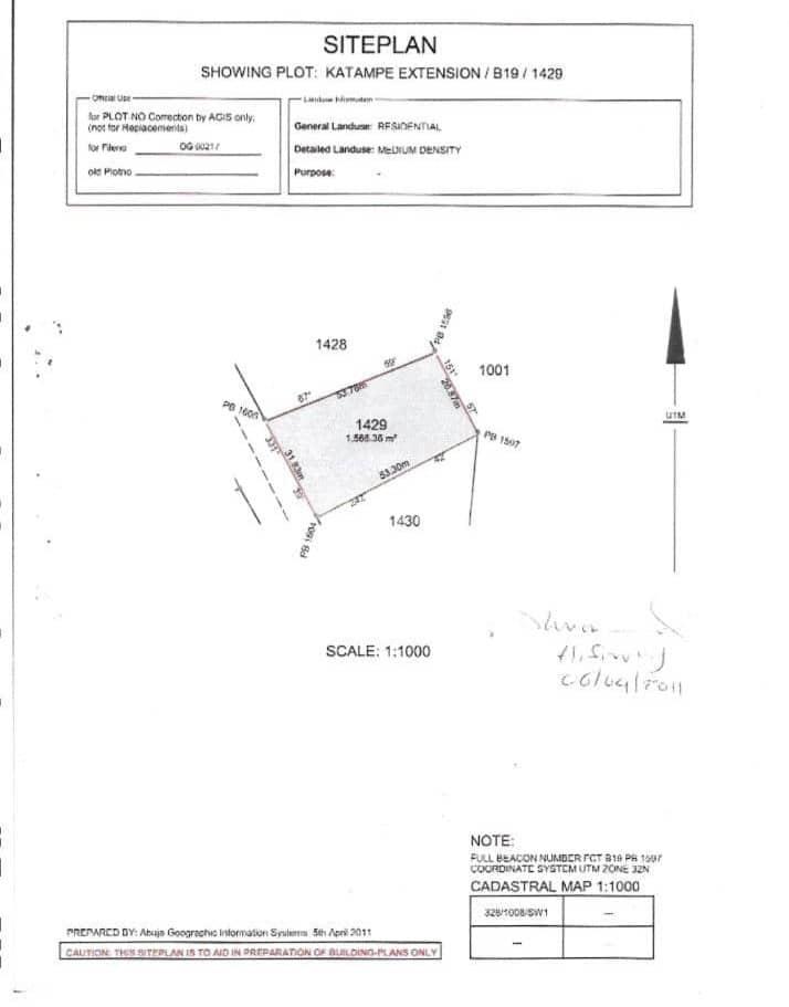 Buy Land Measuring 1500sqm in Katampe Ext Abuja (4JQXB) | PropertyPro ...