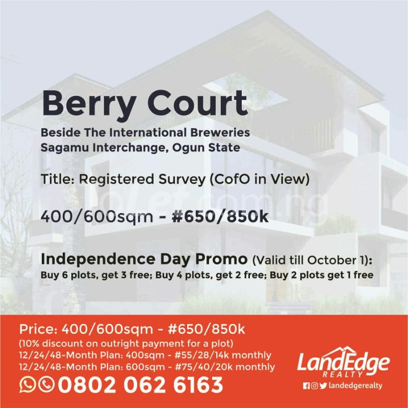 Buy Land At Berry Court, Beside International Breweries, Sagamu ...